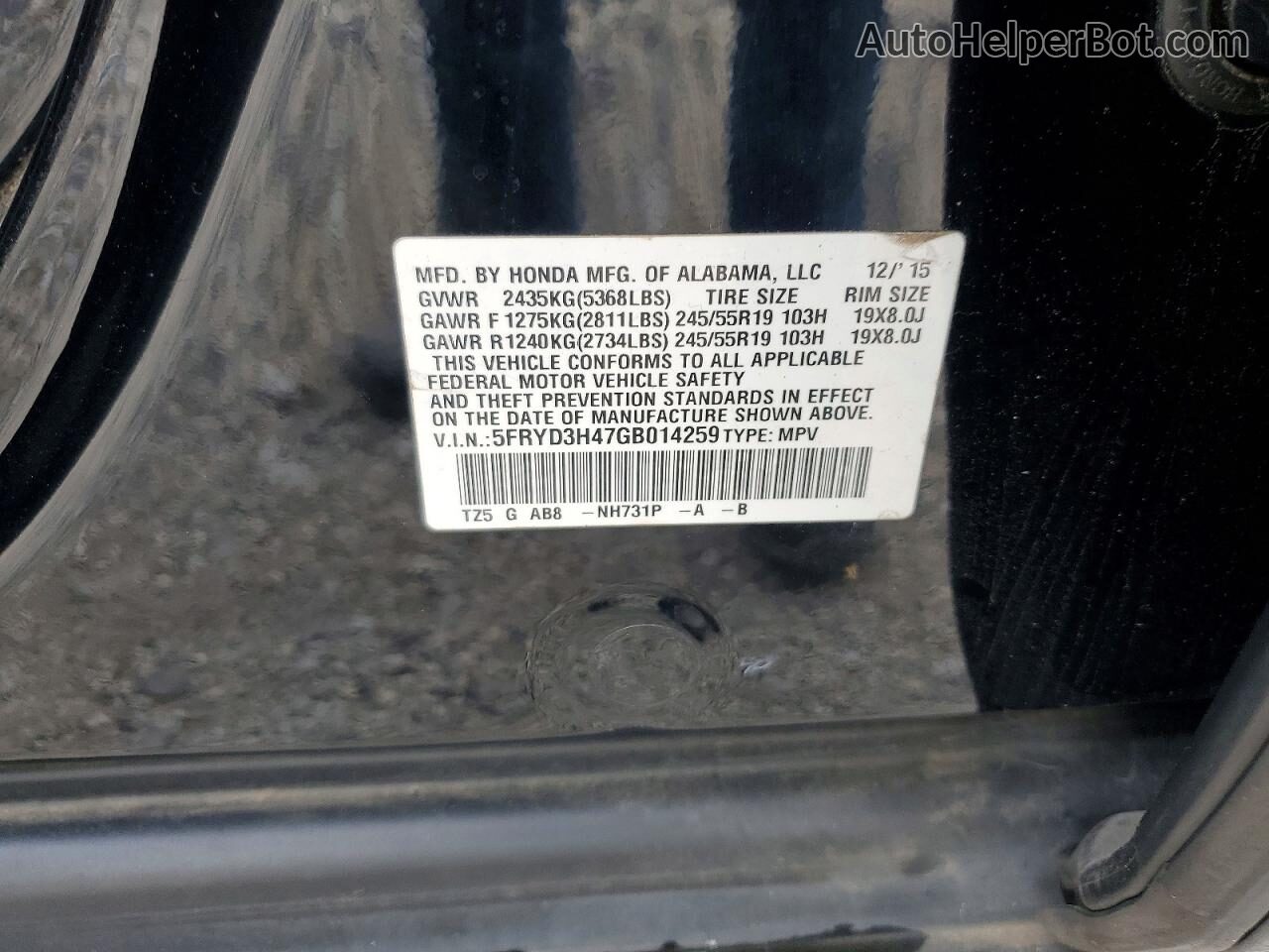 Price & History 2016 Acura Mdx Technology 3.5l 6 vin: 5FRYD3H47GB014259 ...